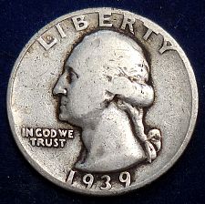 1939 Washington Silver Quarter Coin Value Prices, Photos & Info