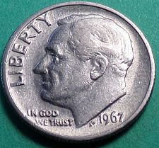 1967 Roosevelt Dime Coin Value Prices, Photos & Info