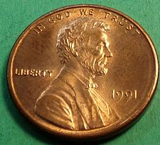 1991 Lincoln Memorial Penny Coin Value Prices, Photos & Info