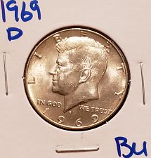1969 D Kennedy Silver Half Dollar 40% Silver Coin Value Prices, Photos ...