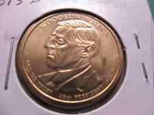 2013 D Presidential Dollar Woodrow Wilson Golden Dollar Coin Value ...