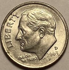 2003 D Roosevelt Dime Coin Value Prices, Photos & Info