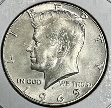 1969 D Kennedy Silver Half Dollar 40% Silver Coin Value Prices, Photos ...