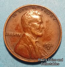 1931 S Lincoln Wheat Penny Coin Value Prices, Photos & Info