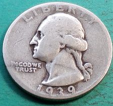 1939 Washington Silver Quarter Coin Value Prices, Photos & Info