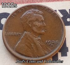 1925 S Lincoln Wheat Penny Coin Value Prices, Photos & Info