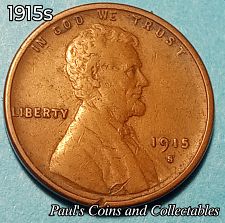 1915 S Lincoln Wheat Penny Coin Value Prices, Photos & Info