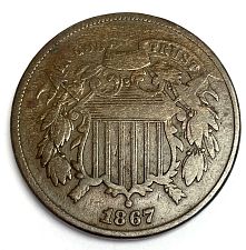1867 Two Cent Pieces Coin Value Prices, Photos & Info
