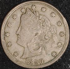 1890 Liberty Head "V" Nickel Coin Value Prices, Photos & Info
