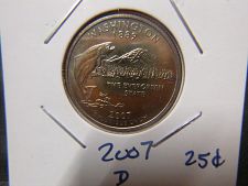 2007 D Washington State Quarter Coin Value Prices, Photos & Info