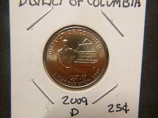 2009 D District of Columbia State Quarter Coin Value Prices, Photos & Info