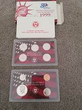 1999 S Proof Set Silver 9 Piece Set Mirror-Like Cameo Coins Coin Value ...