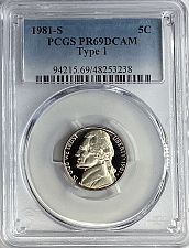 1981 S Jefferson Nickel Type 1 - Filled S Coin Value Prices, Photos & Info