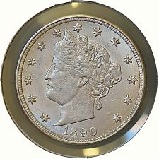 1890 Liberty Head "V" Nickel Coin Value Prices, Photos & Info