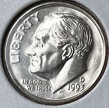 1993 D Roosevelt Dime Coin Value Prices, Photos & Info