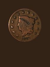 1827 Coronet Liberty Head Large Cent Matron Early Copper Penny Coin ...