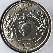 1999 D Georgia State Quarter Coin Value Prices, Photos & Info