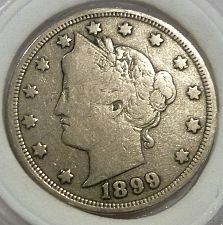 1899 Liberty Head "V" Nickel Coin Value Prices, Photos & Info