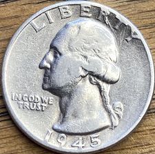 1945 Washington Silver Quarter Coin Value Prices, Photos & Info