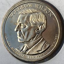 2013 D Presidential Dollar Woodrow Wilson Golden Dollar Coin Value ...