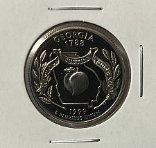 1999 S Georgia State Quarter Proof Coin Value Prices, Photos & Info