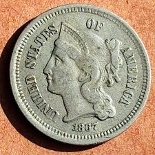 1867 Nickel Three Cent Coin Value Prices, Photos & Info