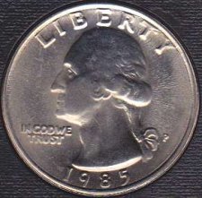 1985 P Washington Quarters Clad Composition: Value and Prices