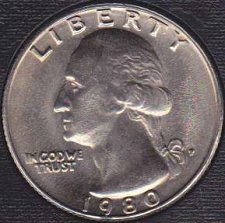 1980 P Washington Quarter Coin Value Prices, Photos & Info