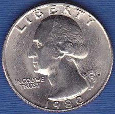 1980 P Washington Quarters Clad Composition: Value and Prices