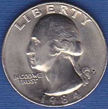 1984 P Washington Quarters Clad Composition: Value and Prices