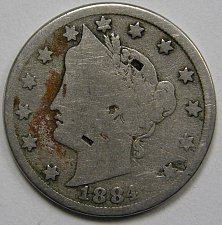 1884 Liberty Head "V" Nickel: Value and Prices