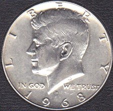 1968 D Kennedy Silver Half Dollar 40% Silver Coin Value Prices, Photos ...