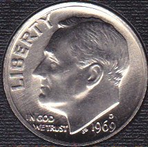 1969 D Roosevelt Dime Coin Value Prices, Photos & Info