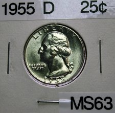 1955 D Washington Silver Quarter Coin Value Prices, Photos & Info