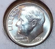 1954 Roosevelt Silver Dime Coin Value Prices, Photos & Info
