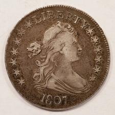 1807 Draped Bust Half Dollar Heraldic Eagle Reverse Coin Value Prices ...