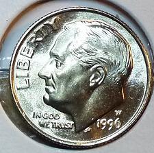 1996 W Roosevelt Dime West Point Mint Mark Coin Value Prices, Photos & Info