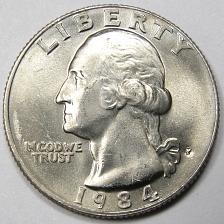 1984 P Washington Quarter Coin Value Prices, Photos & Info