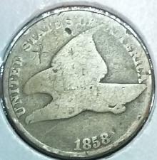 1858 Flying Eagle Cent Large Letters Flying Eagle Penny Coin Value ...
