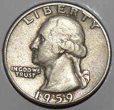 1959 D Washington Silver Quarter Coin Value Prices, Photos & Info