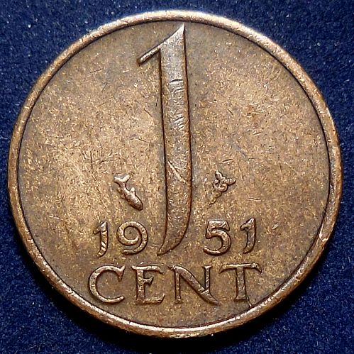 1951 Netherlands One Cent - For Sale, Buy Now Online - Item #566401