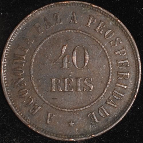 1909 Brazil 40 Reis VF+ - For Sale, Buy Now Online - Item #624442
