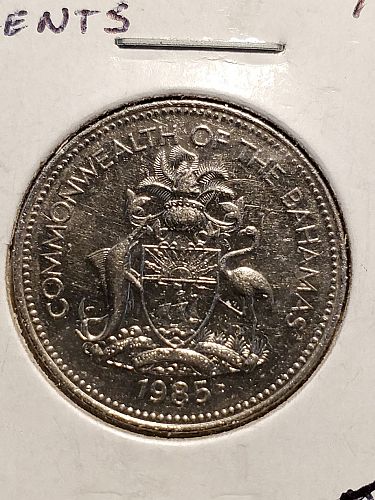 1985 Bahamas 25 Cents - For Sale, Buy Now Online - Item #639261