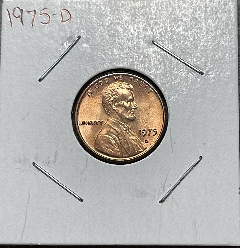 1975-D High Grade Brilliant Uncirculated MS60+ Lincoln Memorial US ...
