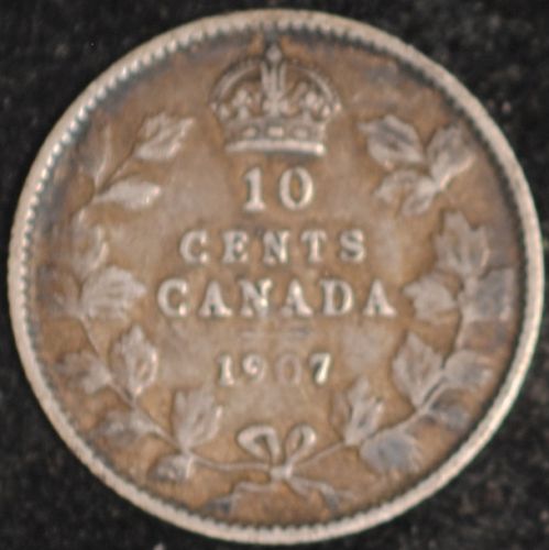 1907 Canada 10 Cents Fine+ - For Sale, Buy Now Online - Item #657093