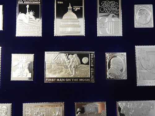 2002 USPS - United We Stand - Stamp Ingot .999 PURE SILVER PLATED 24K ...