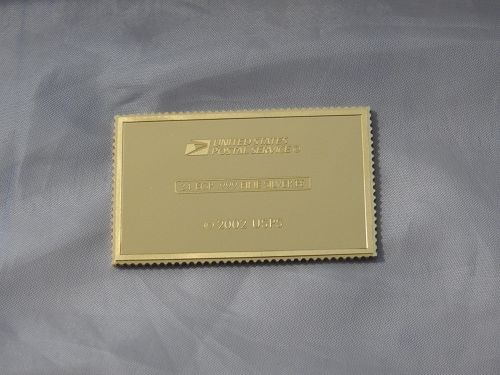 2002 USPS - United We Stand - Stamp Ingot .999 PURE SILVER PLATED 24K ...
