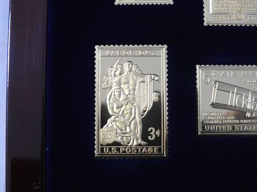 2002 USPS - United We Stand - Stamp Ingot .999 PURE SILVER PLATED 24K ...