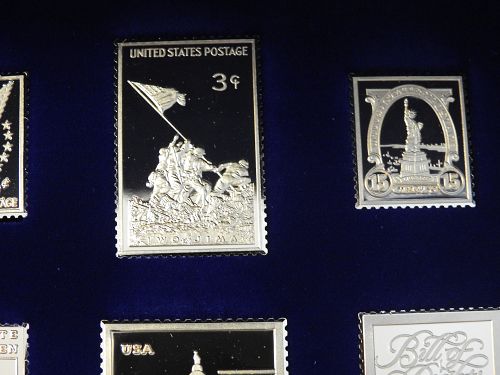 2002 USPS - United We Stand - Stamp Ingot .999 PURE SILVER PLATED 24K ...