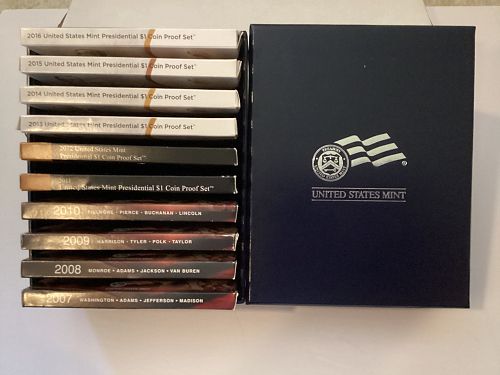 2007-2016 S Presidential Dollar Proof Sets Complete In US Mint ...